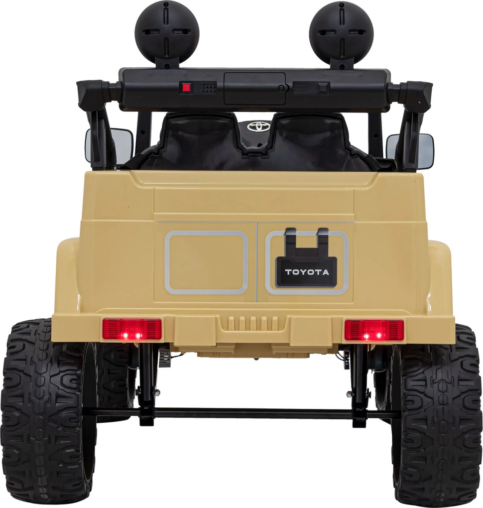 Ramiz Elektrické autíčko Toyota FJ Cruiser béžové + ovladač + pohon 4x4 + LED a audio + EVA kola + plynulý rozjezd