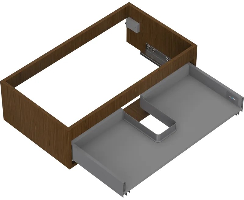 Mexen Box-A, závěsná skříňka 80 cm, 1 zásuvka, ořech, 91AX0-0800-235-1-86