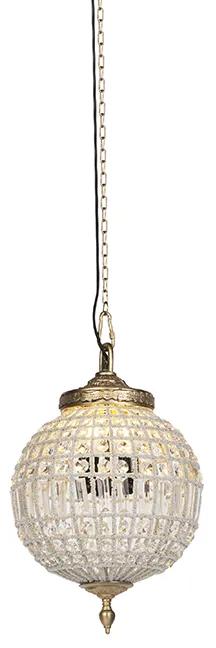 Art Deco závěsná lampa krystal se zlatem 35 cm - Kasbah