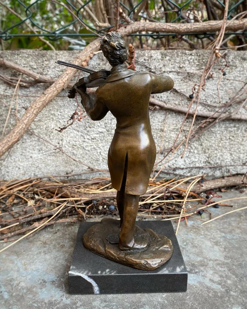 Bronzová socha soška Houslista