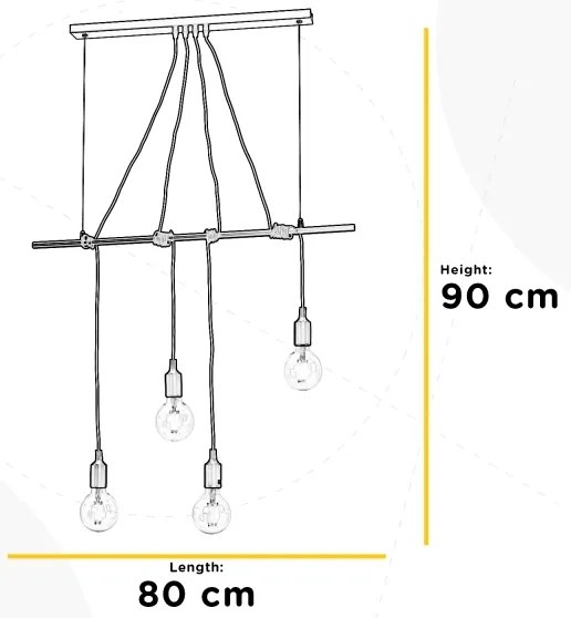 ONLI - Lustr na lanku WIRE 4xE27/15W/230V šedá/bílá