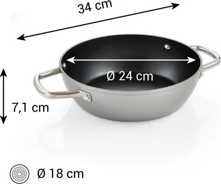 TESCOMA Pánev hluboká GrandCHEF+ ø 24 cm, 2 úchyty