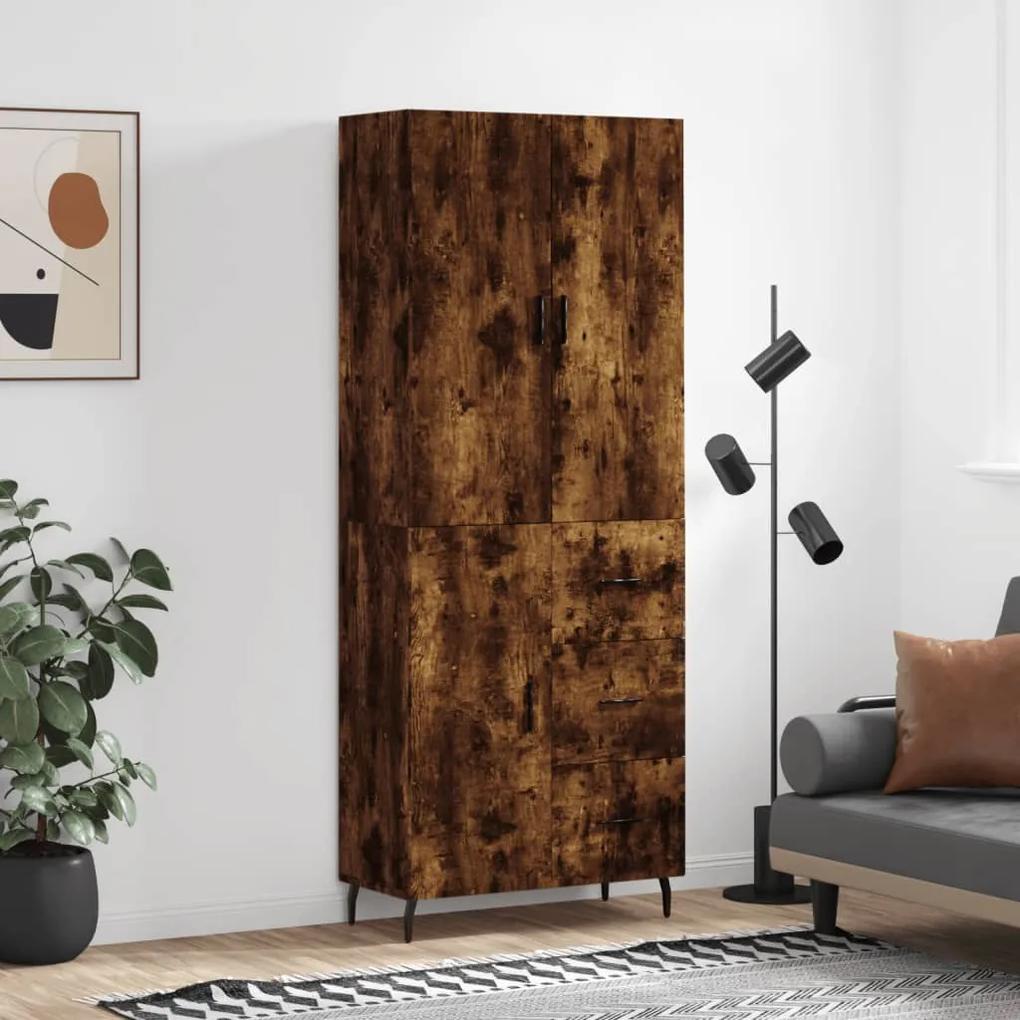 Skříň highboard kouřový dub 69,5 x 34 x 180 cm kompozitní dřevo,  3195920
