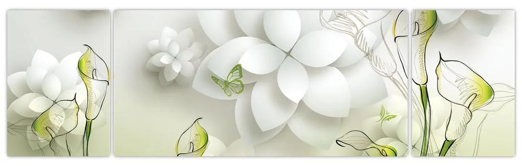 Obraz s květy (170x50 cm)