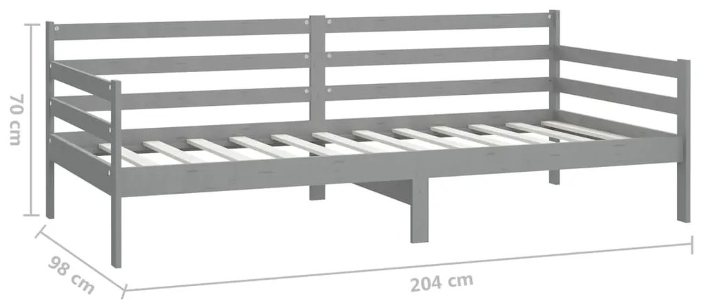 vidaXL Marketos Denní postel s matrací 90 x 200 cm šedá masivní borové dřevo