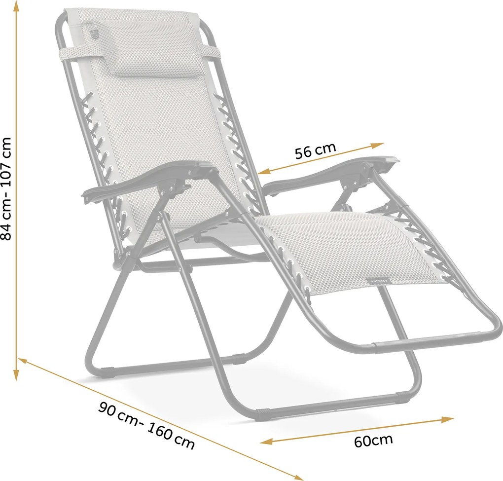 Skládací zahradní lehátko s polštářem Sofotel ChillWell Soft šedé pro pohodlné relaxování na zahradě