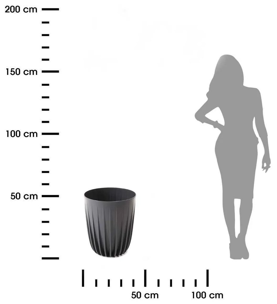 Květináč STRIPPED ECO I 39 cm antracitový