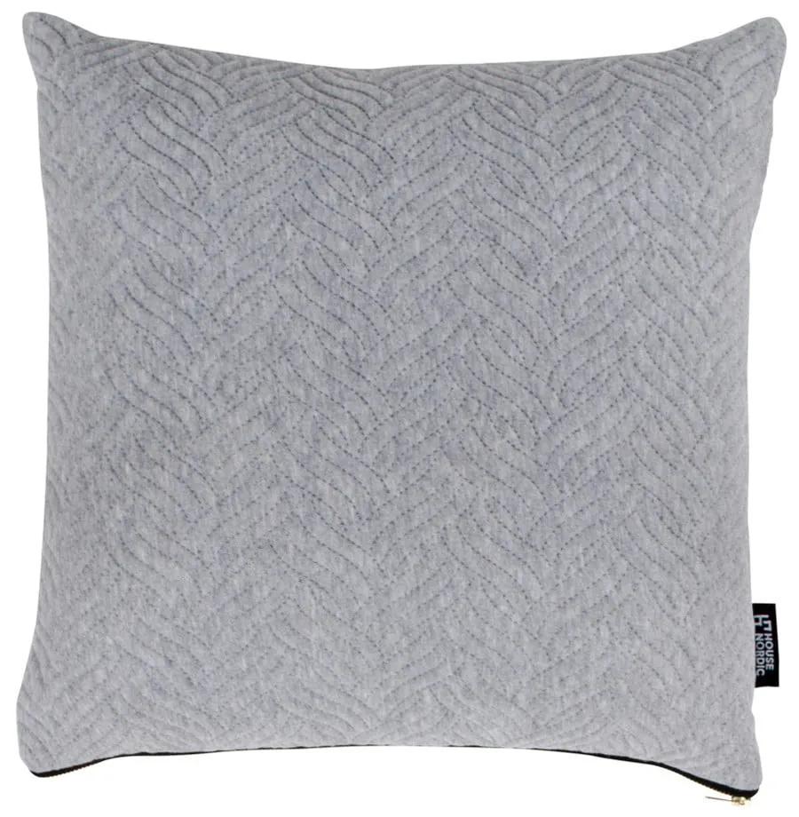 Světle šedý polštářek s příměsí bavlny House Nordic Ferrel, 45 x 45 cm