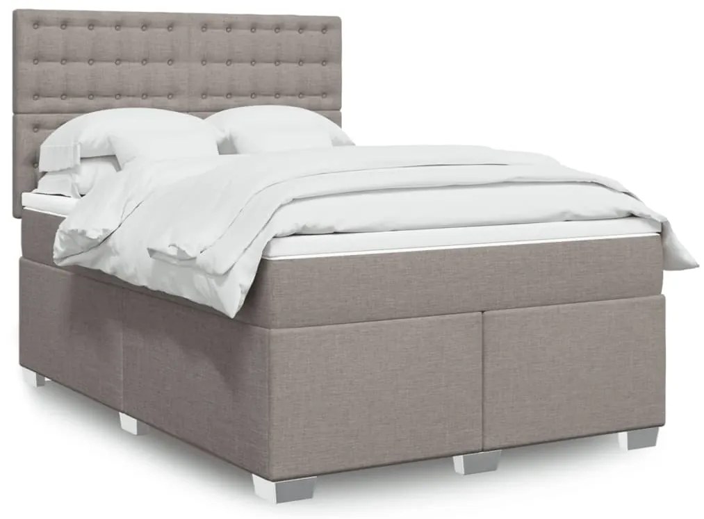 Box spring postel s matrací taupe 140x200 cm textil 3290529