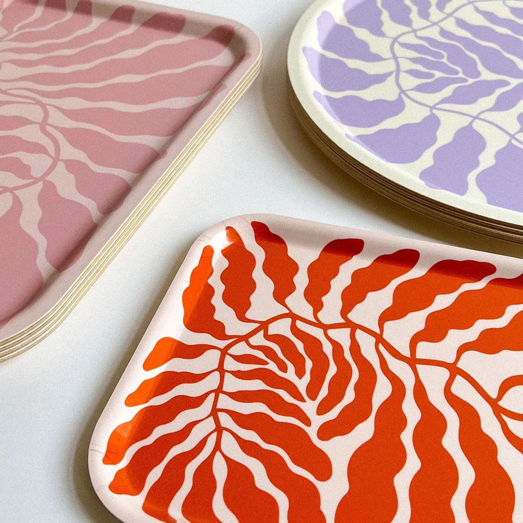 Wrap Ilustrovaný Tác Art Trays by Linnéa Andersson malý červený