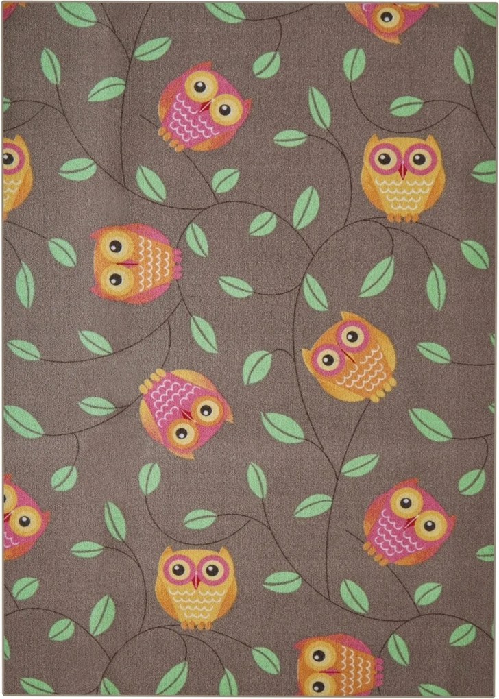 AladinWorld Expres, Dětský kusový koberec Little Owls, 50x200, hnědá, dětský pokoj