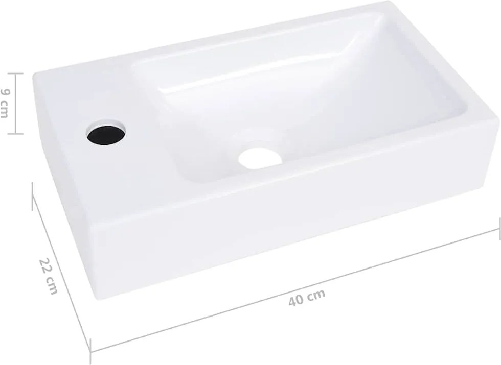 Umyvadlo 400 x 220 x 90 mm SMC bílé 146513