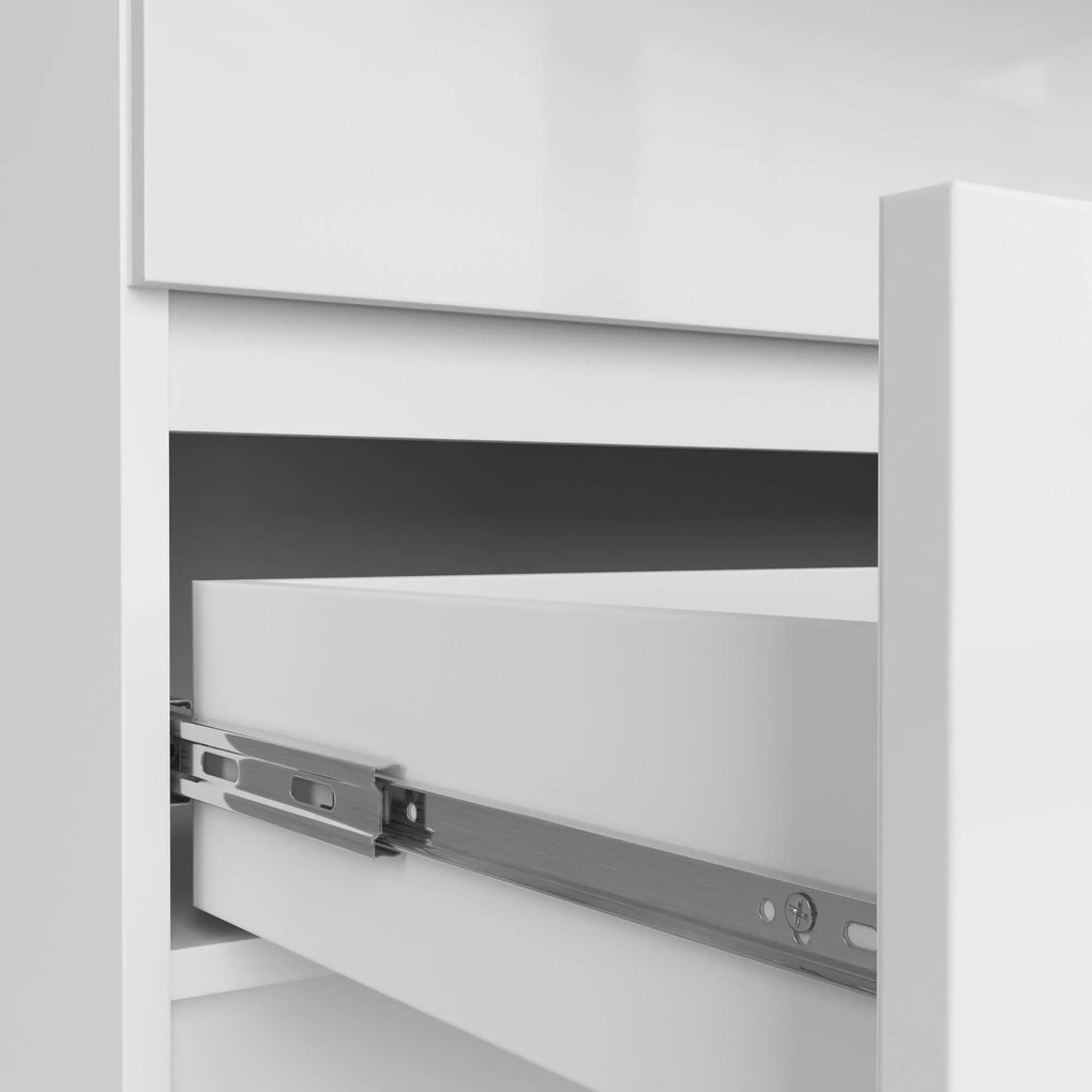 Komoda Rollo K 160 cm bílá lesklá