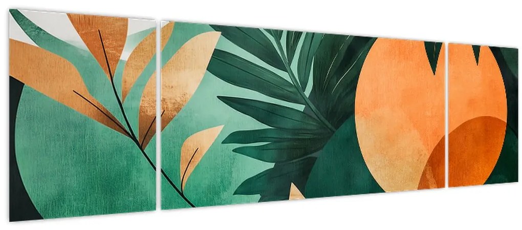 Obraz - Geometrické přírodní motivy (170x50 cm)