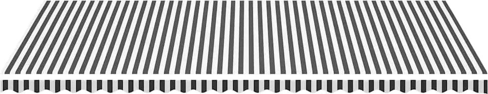 Náhradní plachta na markýzu antracitová a bílá 600 x 350 cm polyesterová 311994