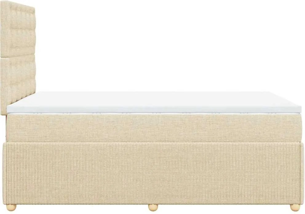Box spring postel s matrací krémová 120x190 cm textil 3292014