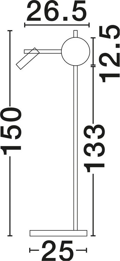 Bílá/černá kovová LED stojací lampa s ohybatelnou konstrukcí se skleněným stínidlem (výška 150 cm) Joline – Nova Luce
