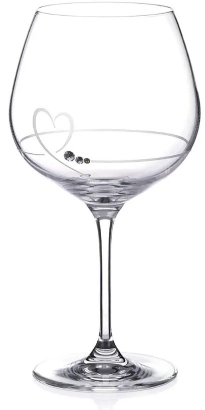 Diamante sklenice na Gin Petit Heart se Swarovski krystaly 610 ml 1KS
