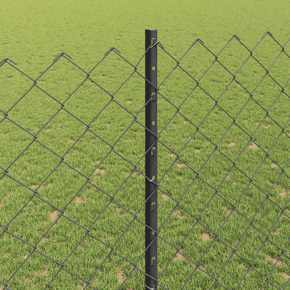 Plot s řetězovým odkazem a sloupkem 10 x 1,4 m Šedá Síťovina 3336270