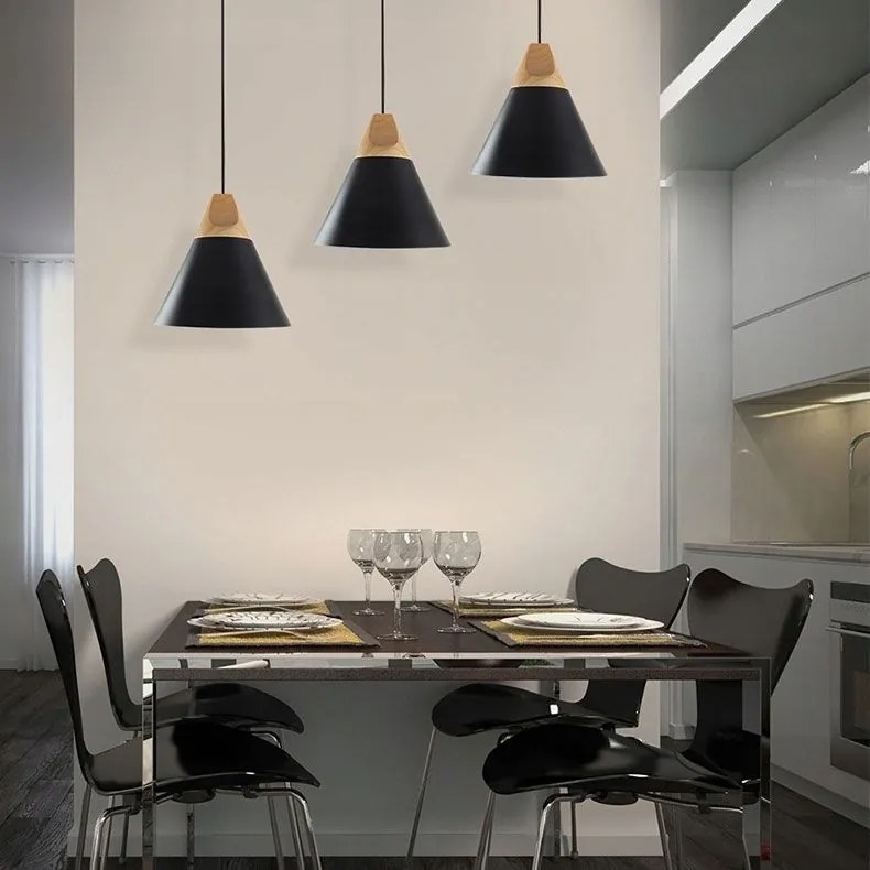 Toolight Toolight, závěsná lampa 1xE27 Scandi A, černá-hnědá, OSW-00146