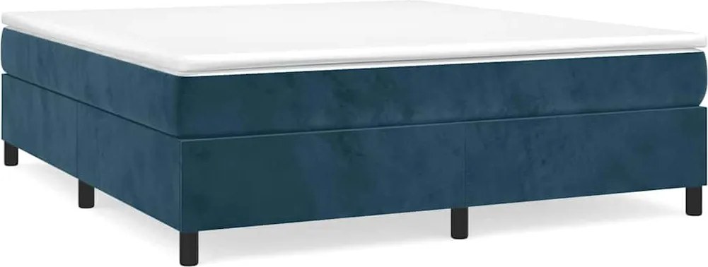 Box spring postel s matrací tmavě modrá 160x200 cm samet 3144691