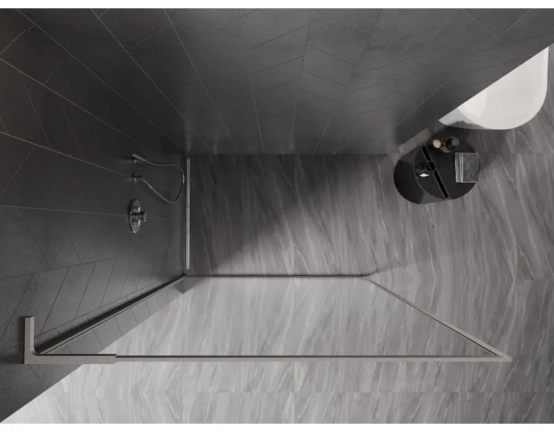 Mexen, Mexen Kioto-XF L sprchová stěna s rámem 70 x 202 cm, průhledná 10 mm, matný nikl - 800-070-174-97-00-XF