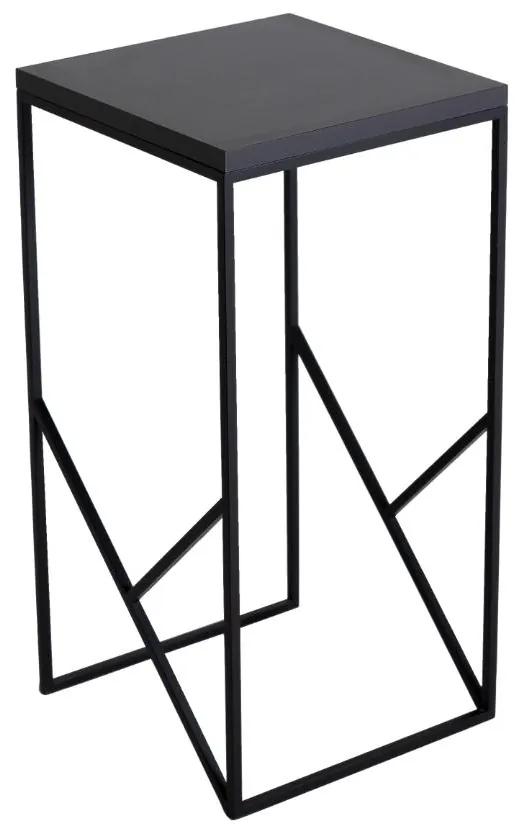 OnaDnes -20% Nordic Design Černý lakovaný odkládací stolek Fanny 30 x 30 cm