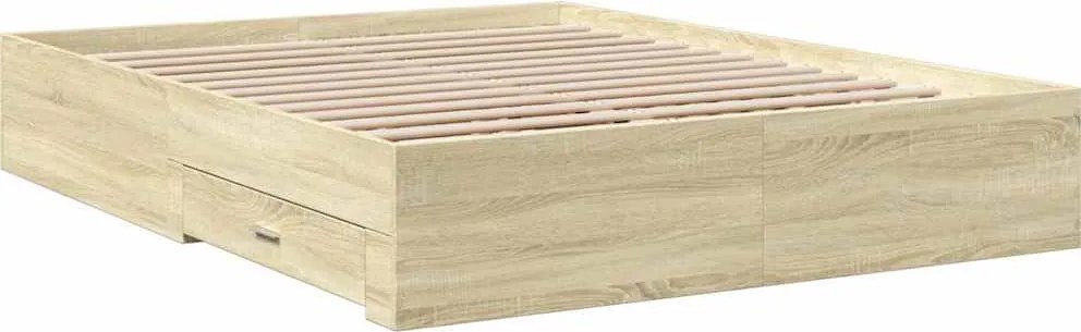 Rám postele se zásuvkami dub sonoma 150x200 cm kompozitní dřevo 3280379