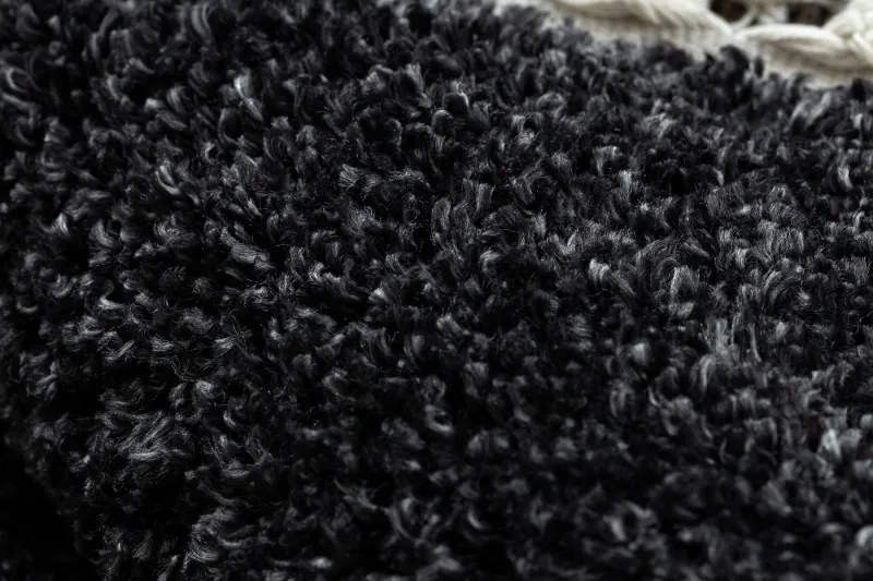 Dywany Łuszczów, Kusový koberec Berber 9000 grey kruh, 160x160 (průměr) kruh, šedá, obývací pokoj