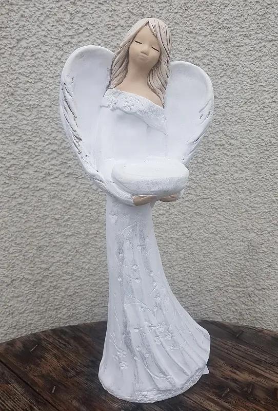 Andělka GABRIELA na svíčku - bílá