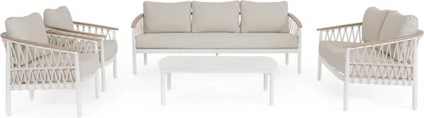 BIZZOTTO Zahradní konferenční stolek FENIX 115x68cm bílý 8051836778696