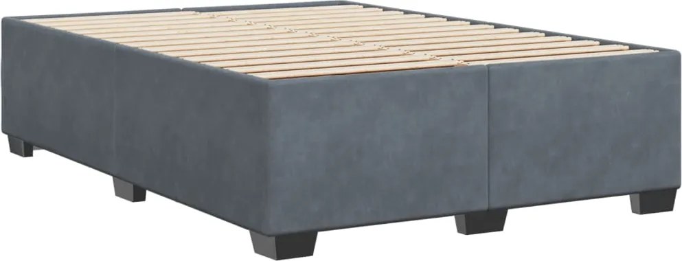 Rám postele bez matrace tmavě šedý 140 x 190 cm samet 3284632