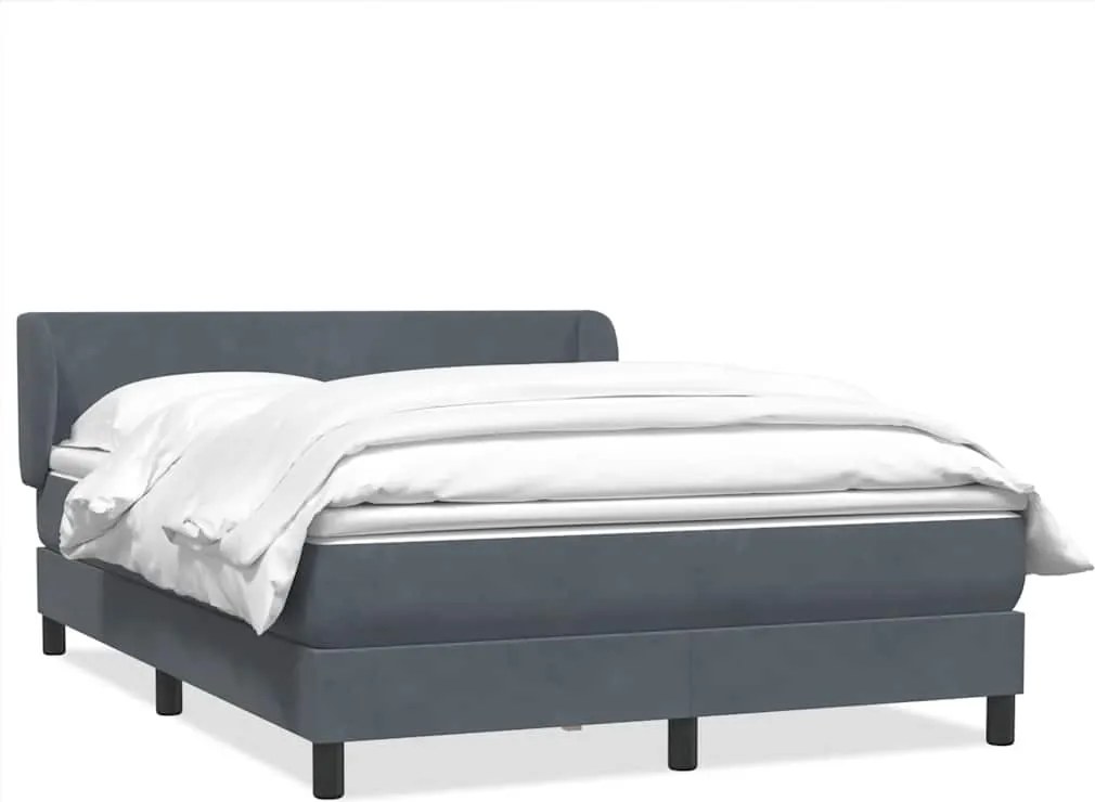 Box spring postel s matrací tmavě šedá 160x210 cm samet 3317362
