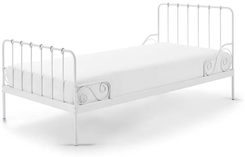Vipack Alice kovová postel 90*200cm bílá a růžová Barva: Bílá