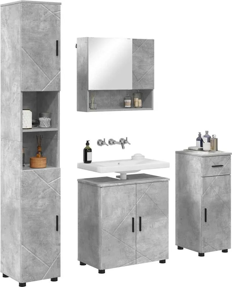 Sada koupelnového nábytku 4 ks Betonově šedá 61 x 35 x 64 cm 3392976