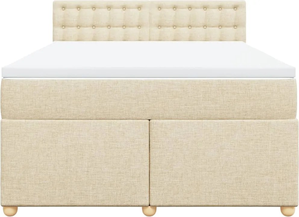 Box spring postel s matrací krémová 140x200 cm textil 3289022