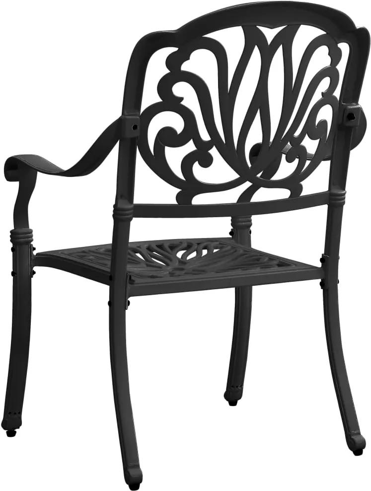 Zahradní židle Bosq - litý hliník - 2 ks | černé