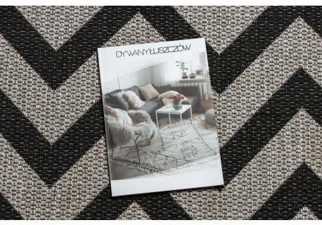 Dywany Luszczow Kusový koberec SIZAL FLOORLUX 20340 stříbrný / Černá CIKCAK Rozměr koberce: 140 x 200 cm