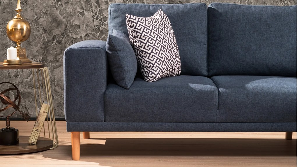 Hanah Home Rohová pohovka FRANZ tmavě modrá pravá 825BLC1394