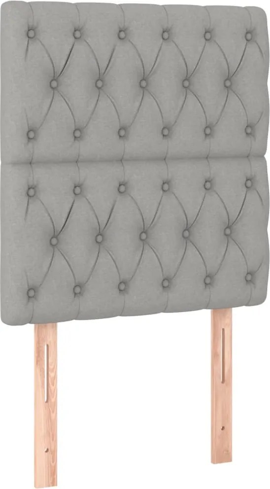 Box spring postel s matrací světle šedá 80 x 200 cm textil 3136789