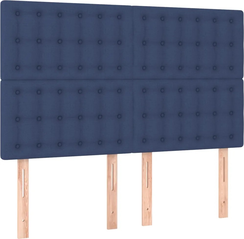 Box spring postel s matrací modrá 140x200 cm textil 3137483