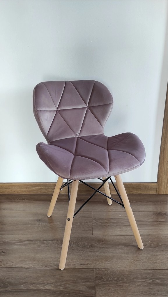 Jídelní židle SKY tmavě růžové 4 ks - skandinávský styl
