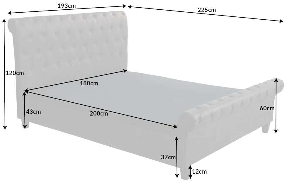 Designová postel Viviano 180 x 200 cm tmavě šedá