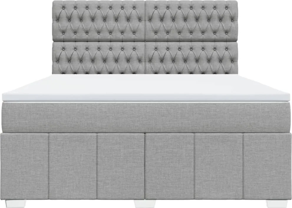 Box spring postel s matrací světle šedá 180 x 200 cm textil 3291754