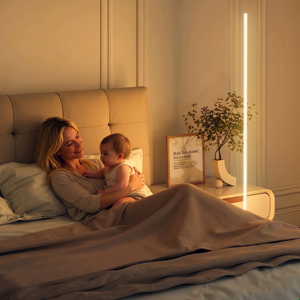 HOMCOM LED stojací lampa do obývacího pokoje s nastavitelnou barevnou teplotou pro ložnici, kancelář, 20 x 150 cm