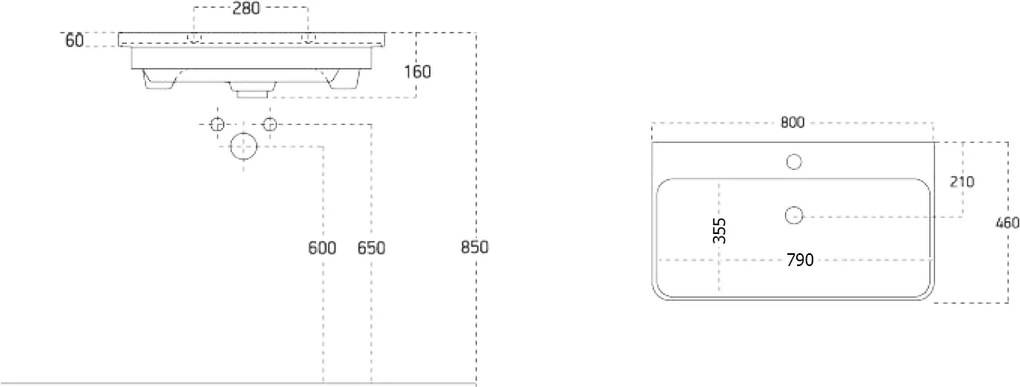 Sapho Sapho, Koupelnový set SITIA 80, bílá matná, KSET-033