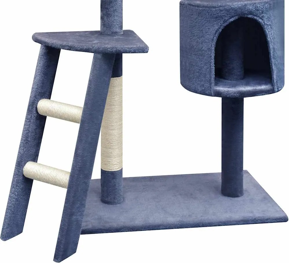 Škrabadlo pro kočky se sisalovými sloupky, 150 cm, tmavě modrá 170489