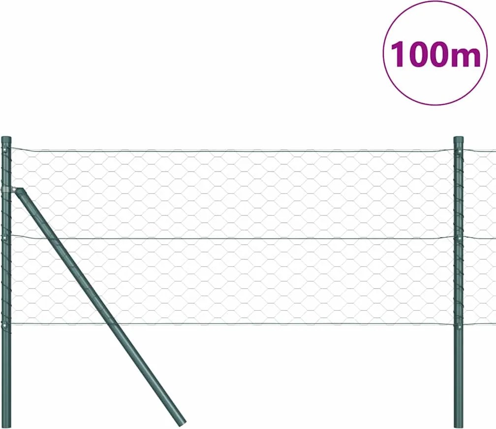 Hexagonální kotvení plotu 100 x 0,6 m Ocel potažená PVC Šedá 3352880