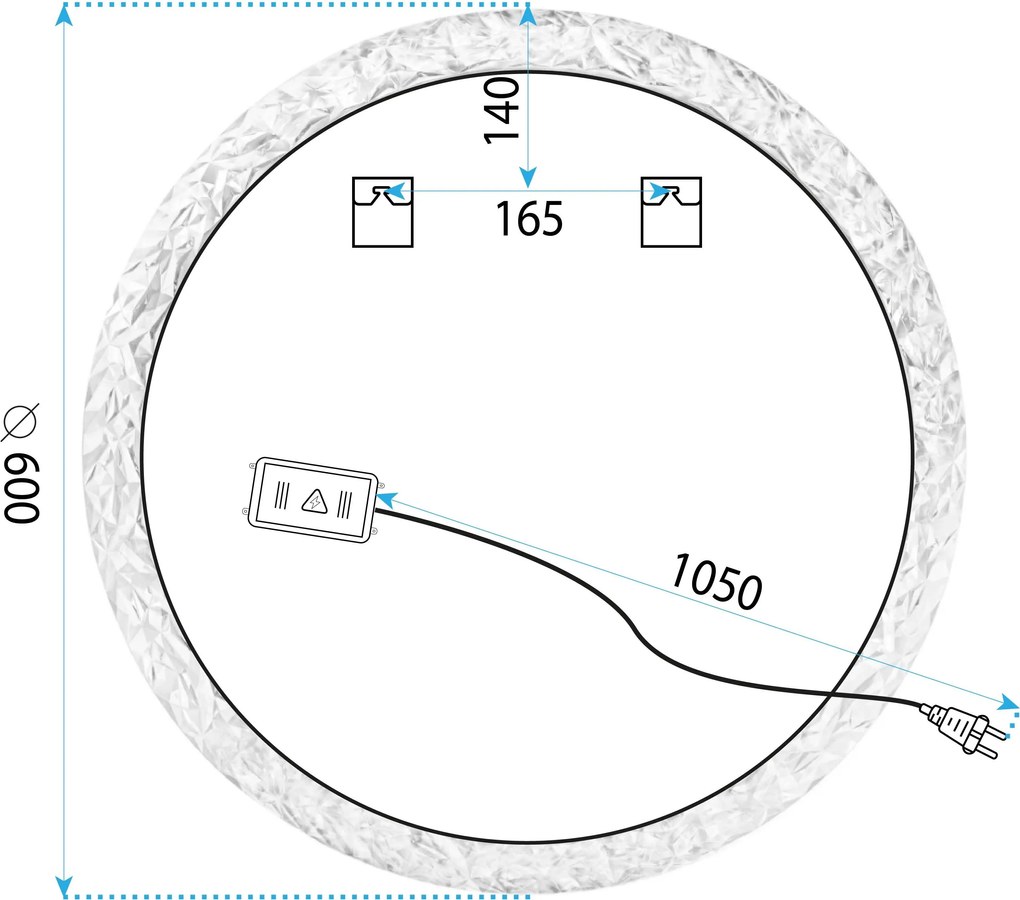 Tutumi Tutumi, LED zrcadlo 60cm YH-3562, HOM-01502
