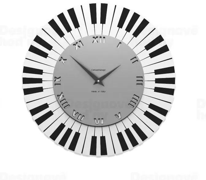 CalleaDesign 51-10-2 Piano (2 modely) stříbrná-2 - ral9006 45cm nástěnné hodiny